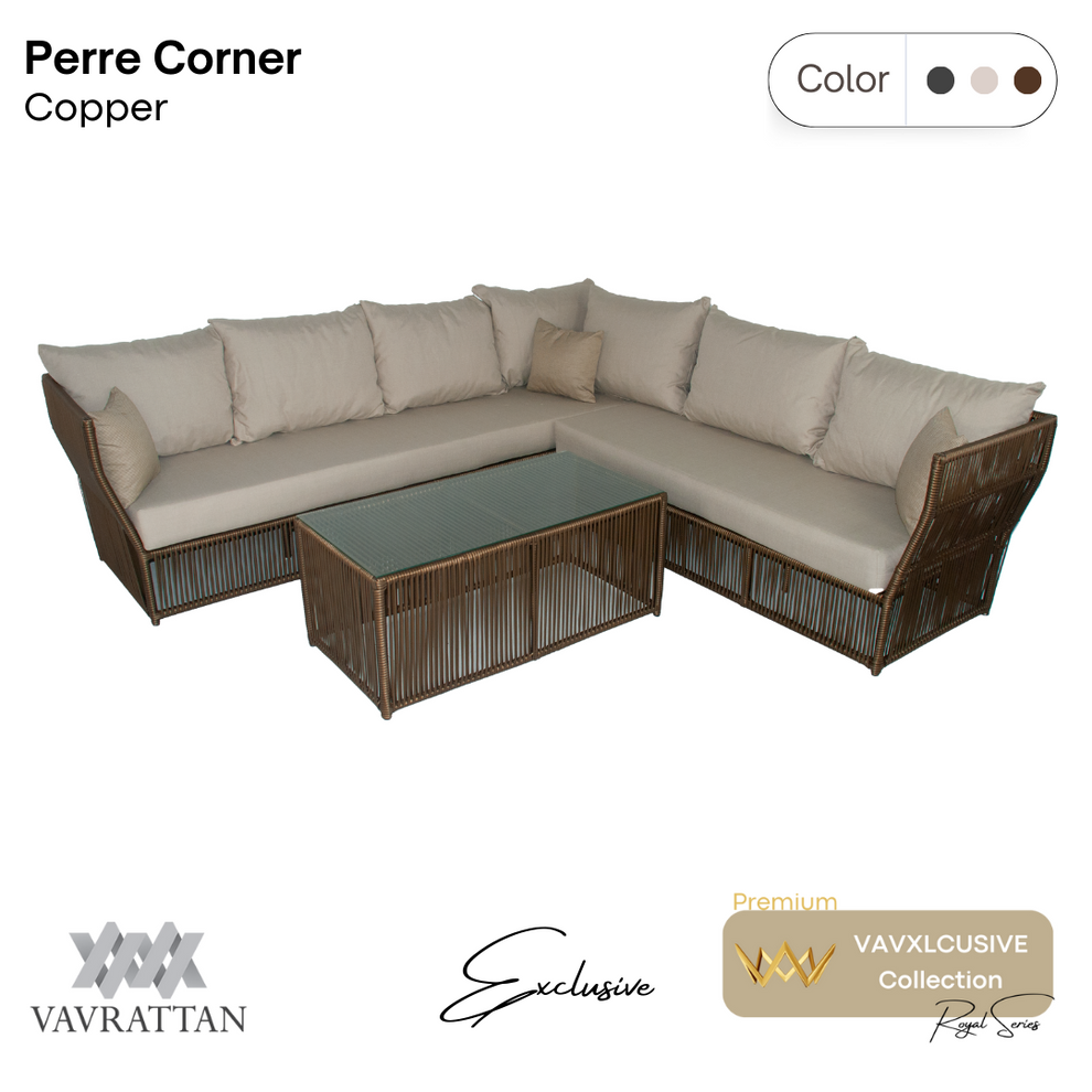 Perre Rattan Bahçe Balkon Köşe Takımı - Kum – VAVRATTAN